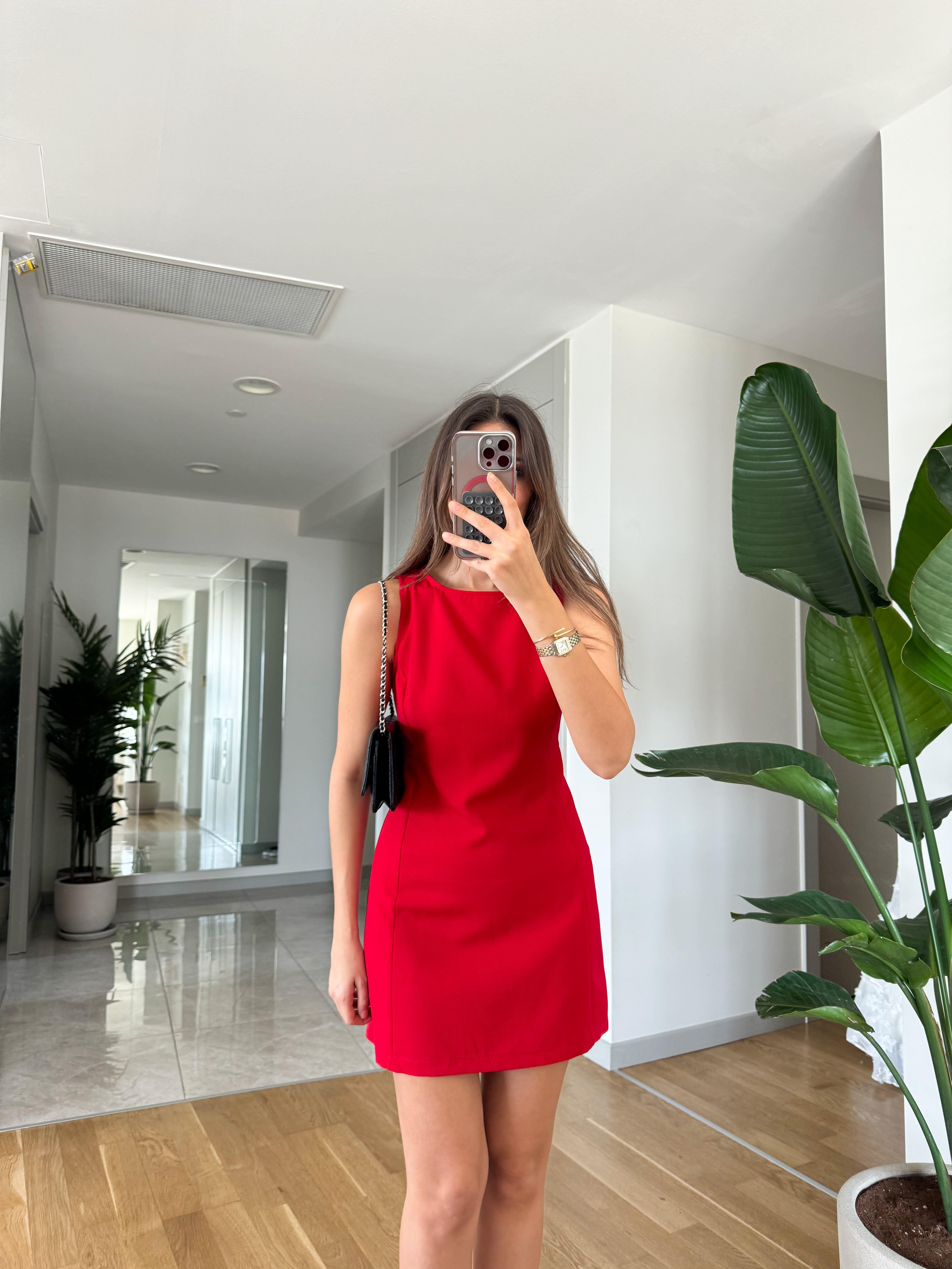 Emma Mini Elbise-Kırmızı | Butik Merve Aksoy