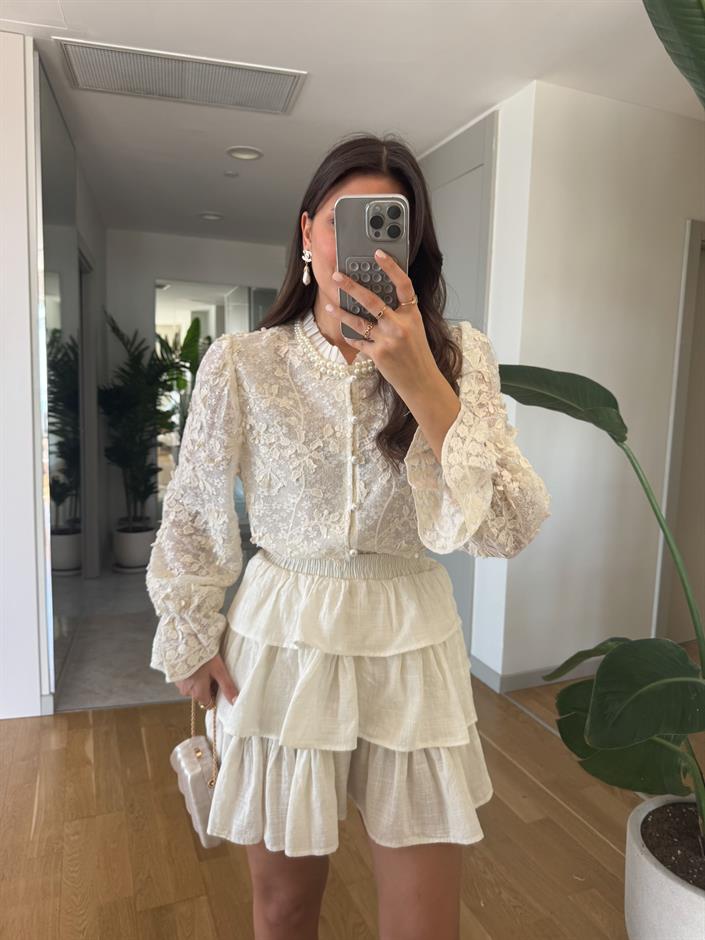 İnci Ve Dantel Detaylı Premium Bluz | Butik Merve Aksoy