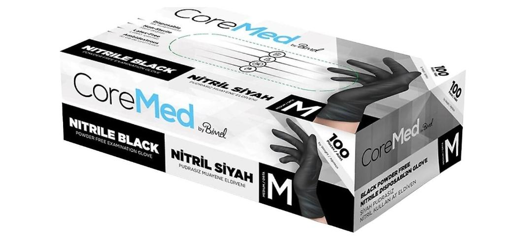 Bimel Coremed Pudrasız Nitril Eldiven Siyah