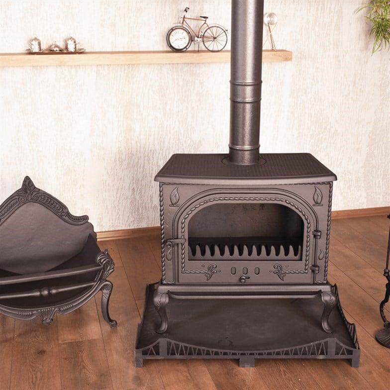 TDS 002-B Yan Camlı Plazma Döküm Şömine Soba