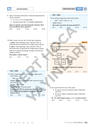 70 GÜNDE TYT MATEMATİK SORU BANKASI 2025 MODEL