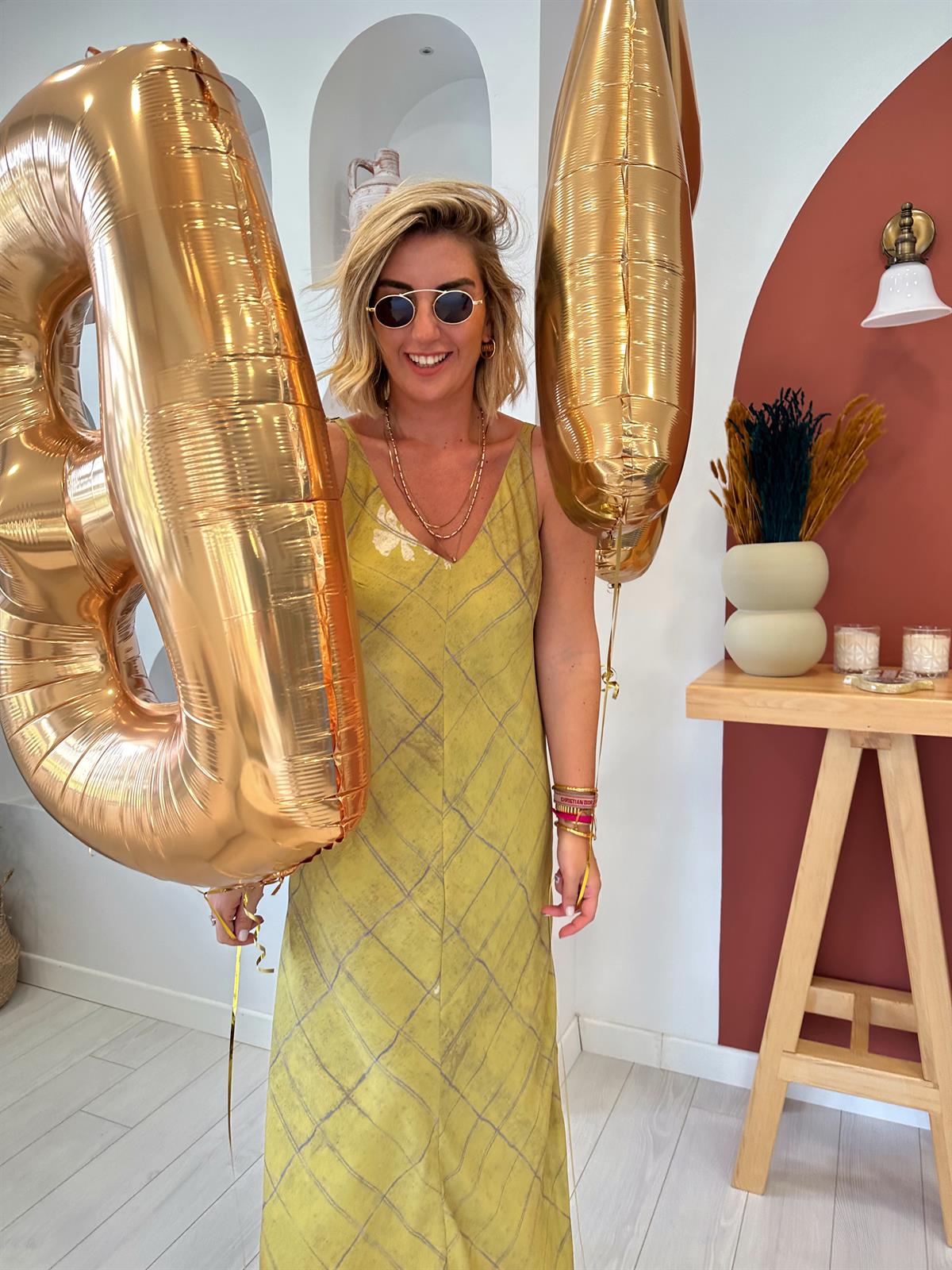 Orijinal Model, Tasarım Askılı Yağ Yeşili Tiril Crep Kumaş Elbise ...