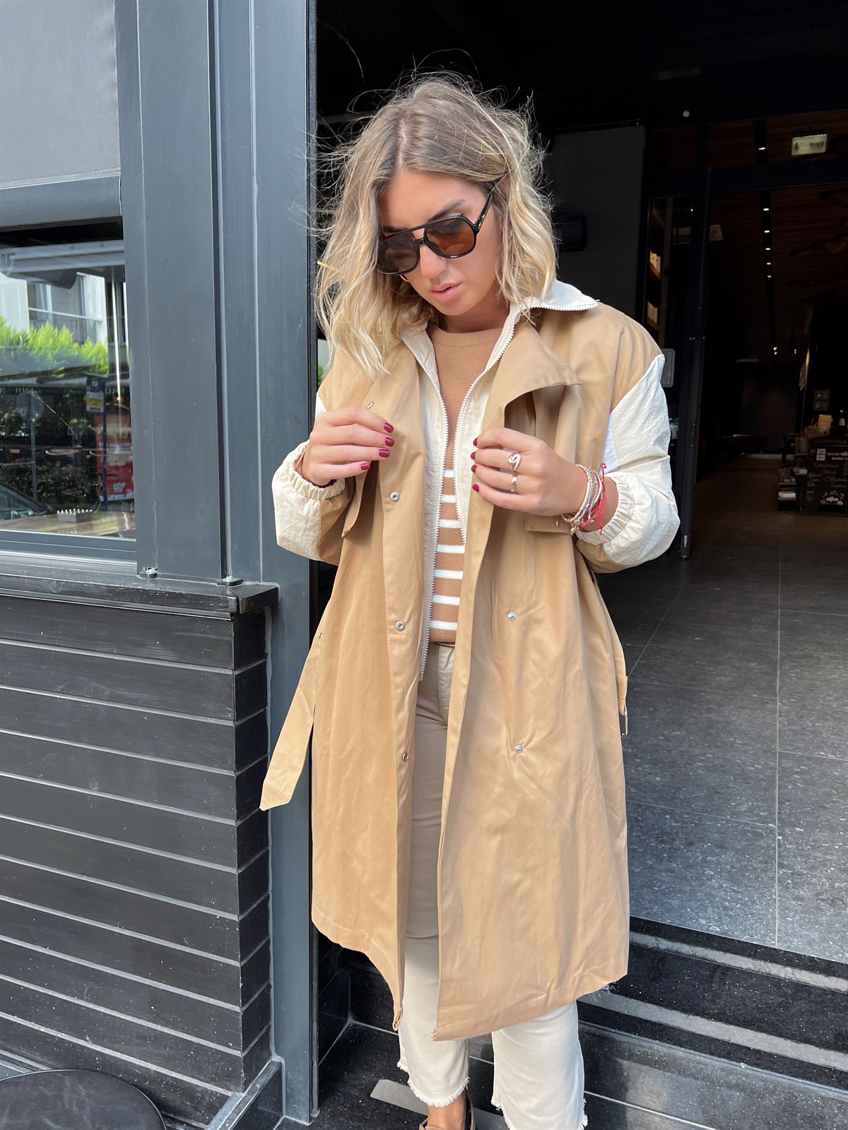 Orijinal Model Tasarım Bej Renkli Trençkot | Begüm Mayda Boutique