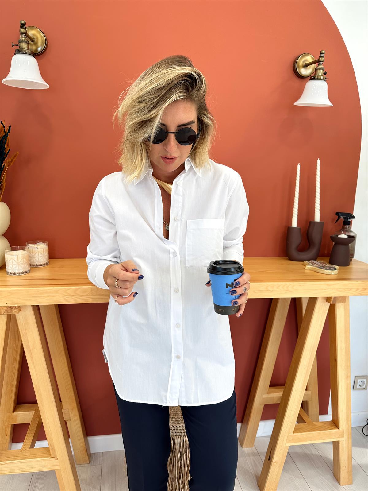 Orjinal Marka , Beyaz Poplin Gömlek | Begüm Mayda Boutique