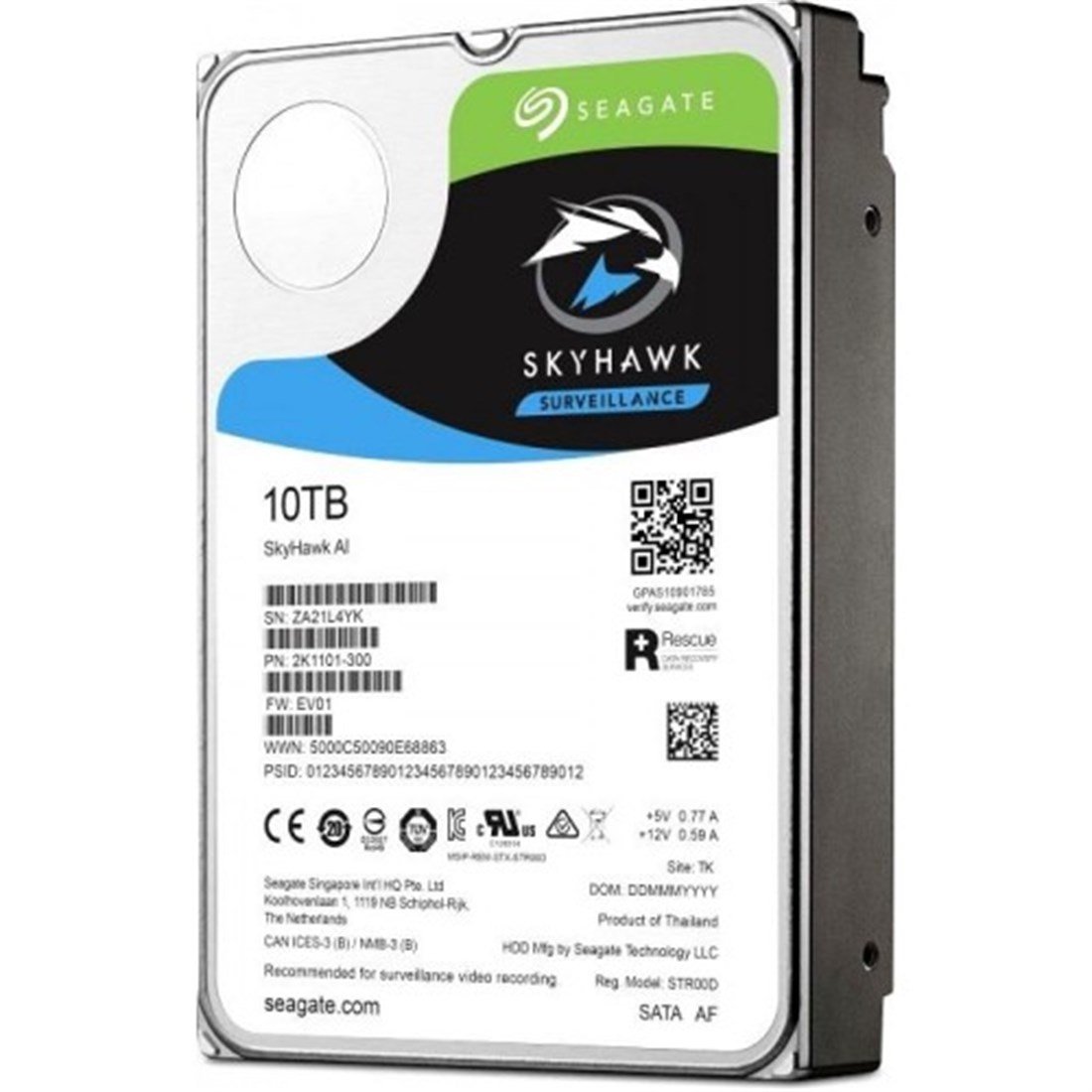 10TB SEAGATE SKYHAWK AI 256MB 7/24 ST10000VE0008 Seagate TR Disty ...