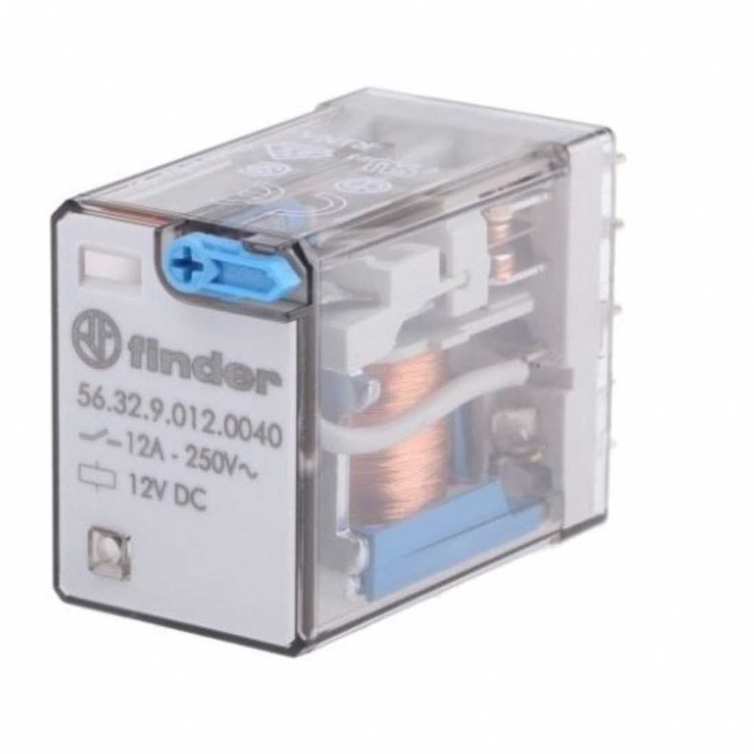Finder 56.32.9.012.0040 Röle | Soket Tipi 2CO, 12 A, 12 V DC