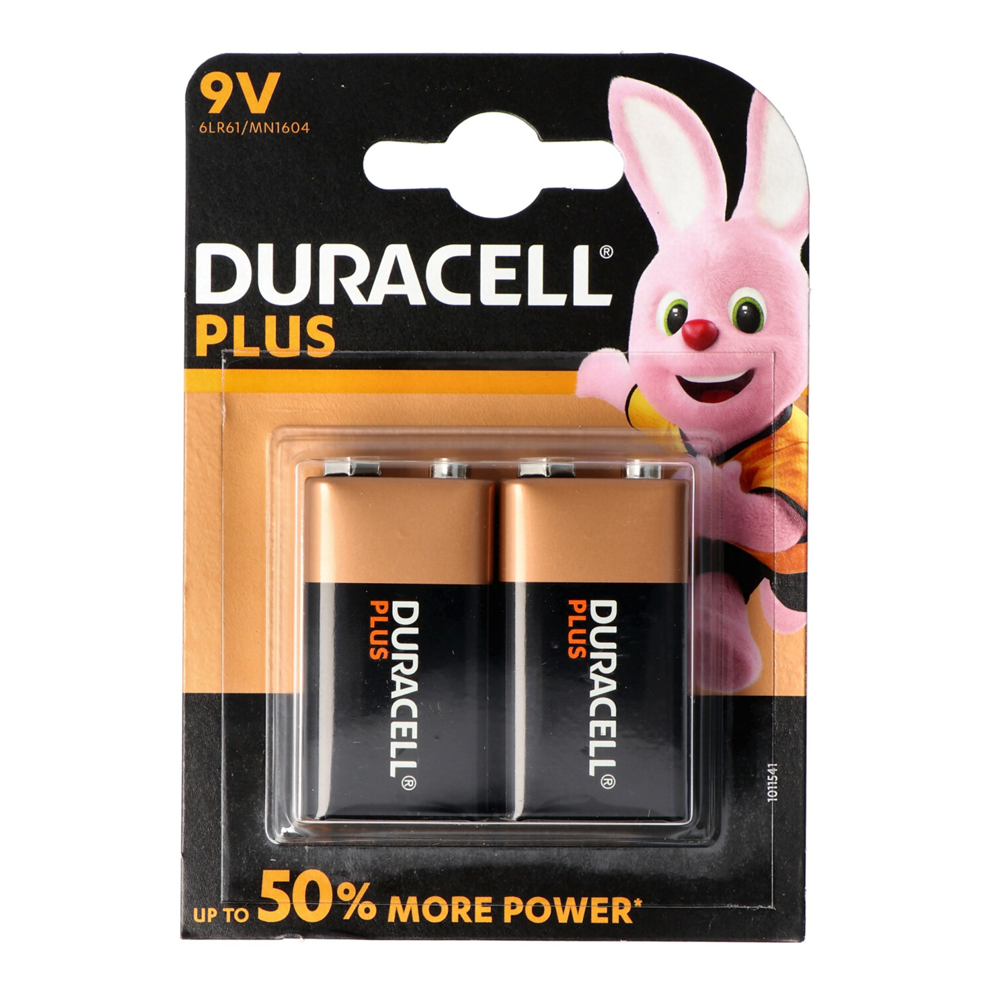 Duracell MN1604 Plus Güç 9V alkalin pil E-Blok 6LR61, 2'li bir blisterde
