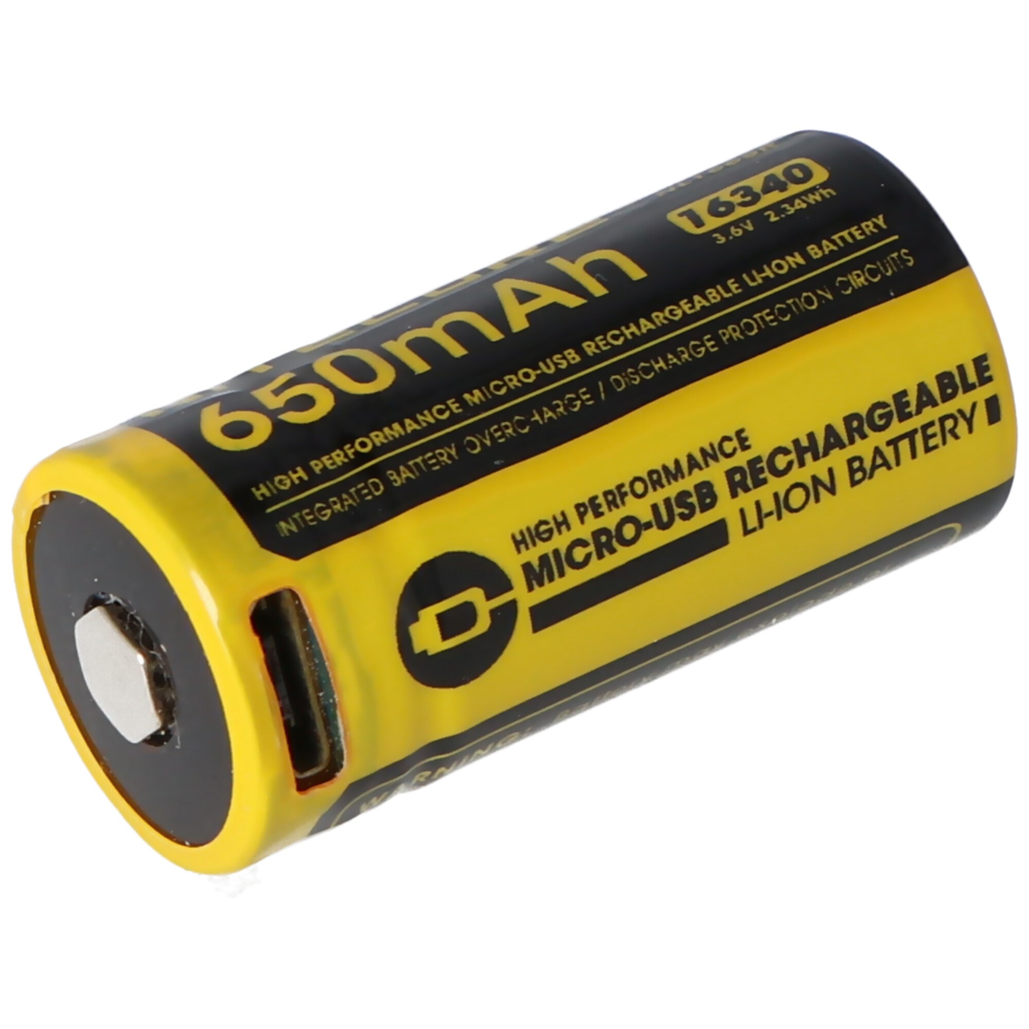 Nitecore Li-Ion pil tipi 16340 - 650mAH - NL1665R