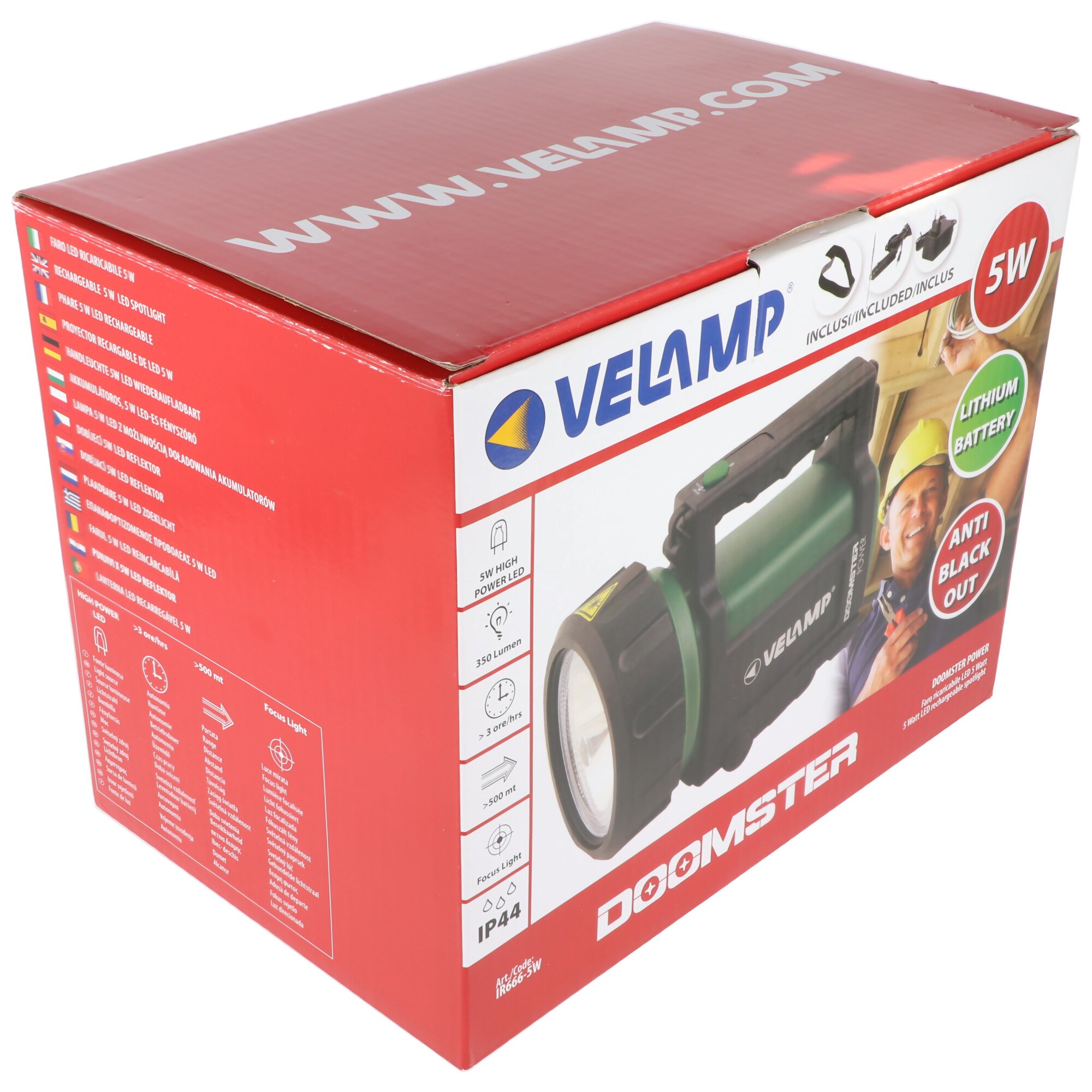 Velamp DOOMSTER POWER: Akülü el lambası karartma önleyici LED CREE 5W