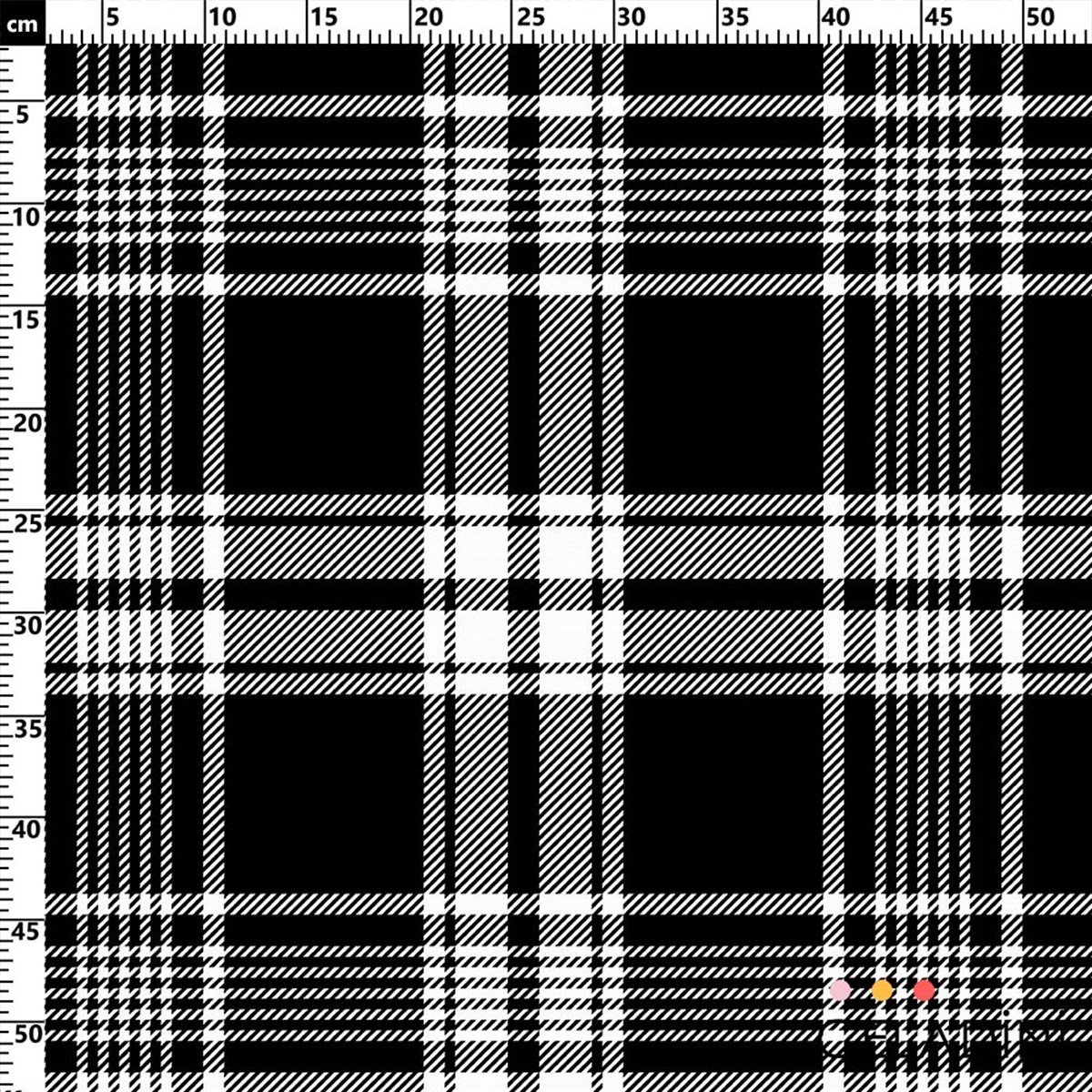 Siyah Beyaz Klasik Ekose Kumaş - Celadini