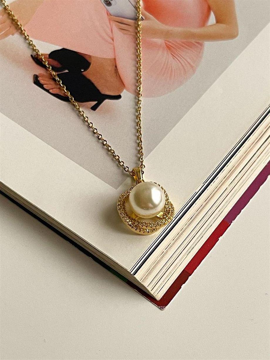 Çelik İncili Kolye (46 Cm)