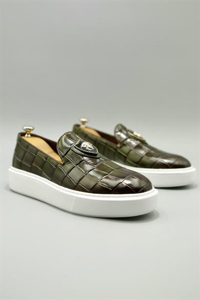 Brooks Haki Kroko Erkek Deri Ayakkabı