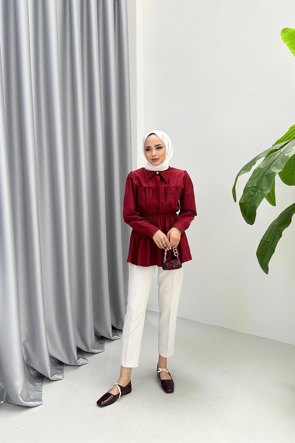 VERA TASARIM GÖMLEK - BORDO