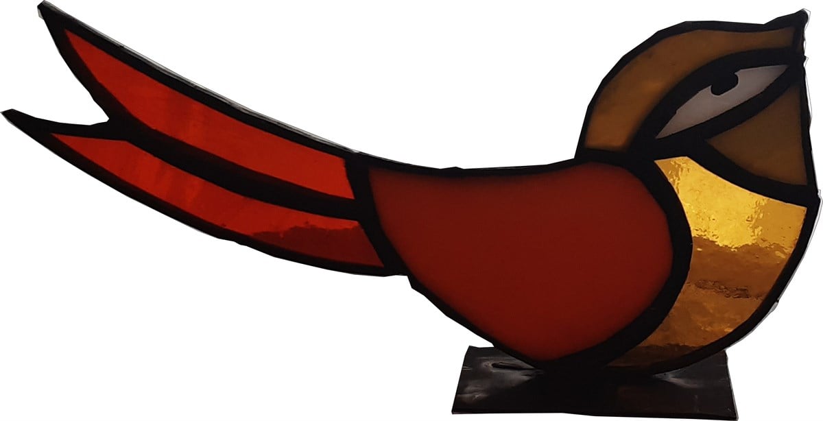 Markakanvas Masaüstü Serçe Kuş Cam Vitray 8x17cm