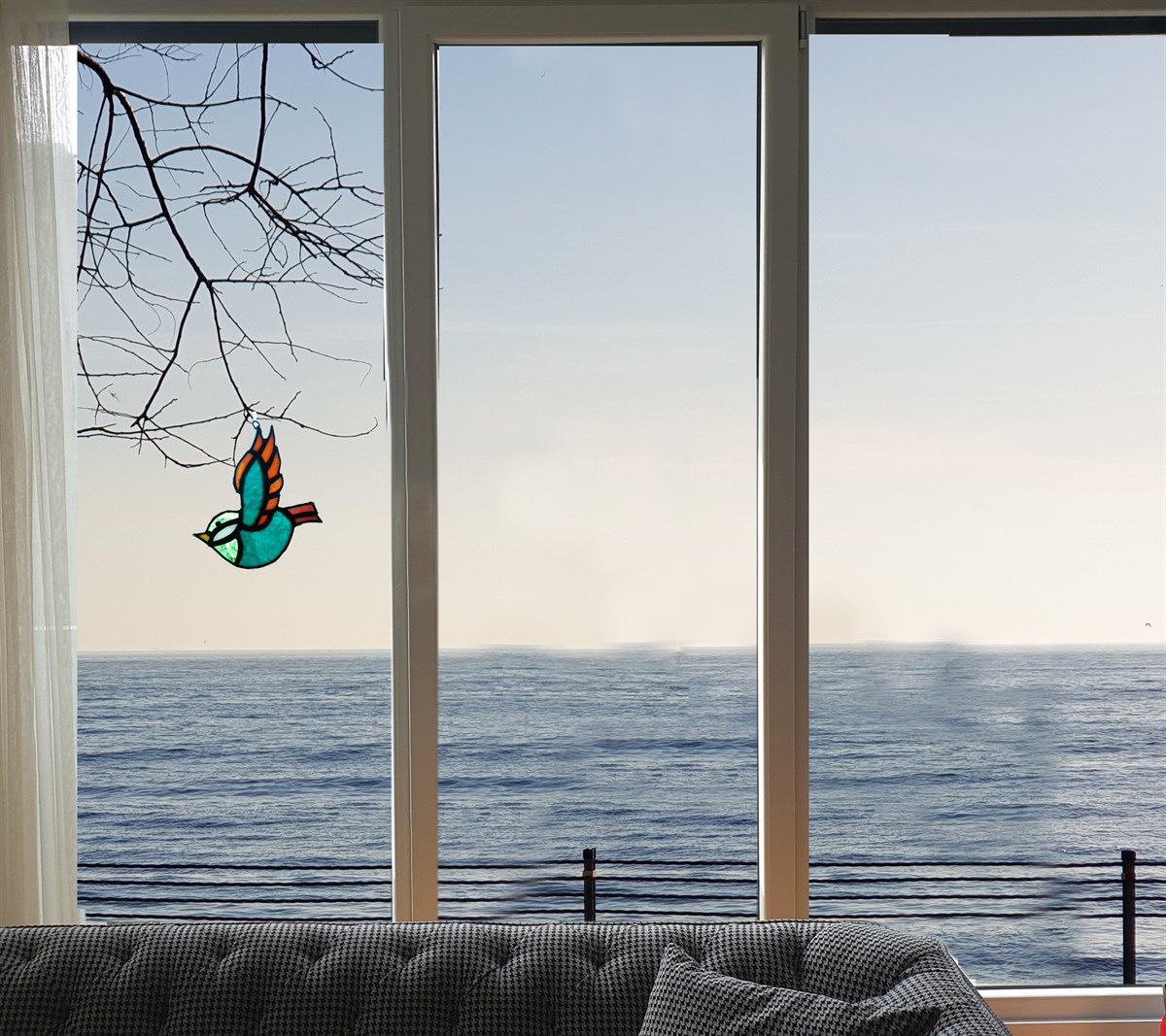 Markakanvas Özgür Serçe Kuş Cam Vitray 13x12cm