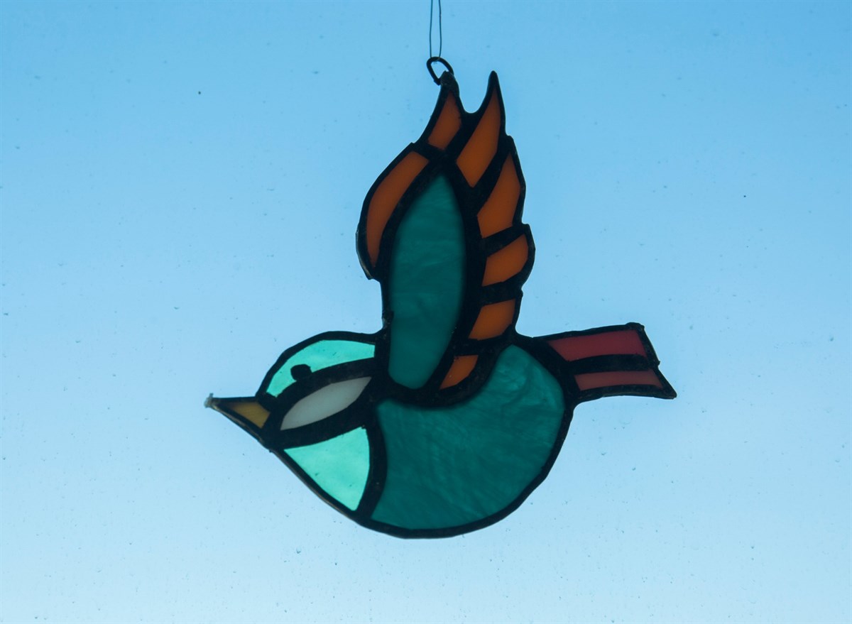 Markakanvas Özgür Serçe Kuş Cam Vitray 13x12cm