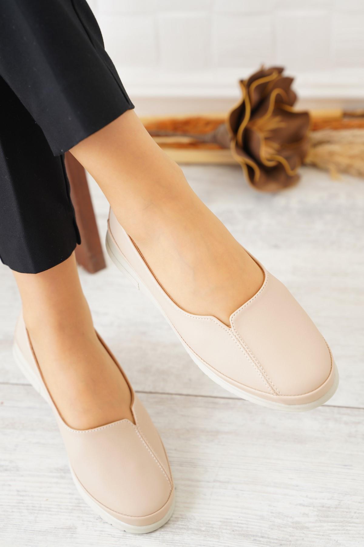 Celo Yan Dikişli Kadın Babet Ten cilt