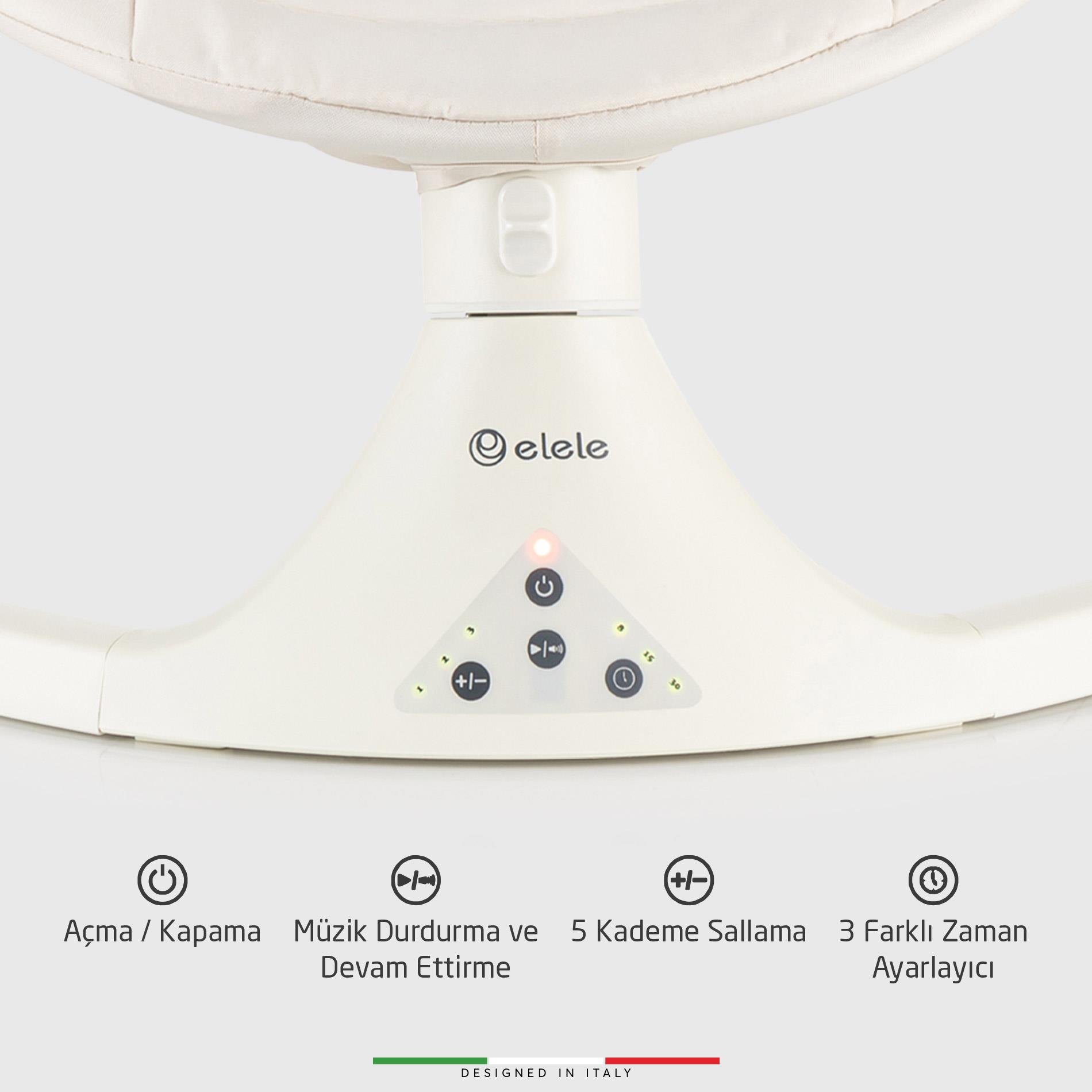 Elele Dormire 2 Elektrikli Otomatik Sallanan Kademeli Ana Kucağı Bej ...