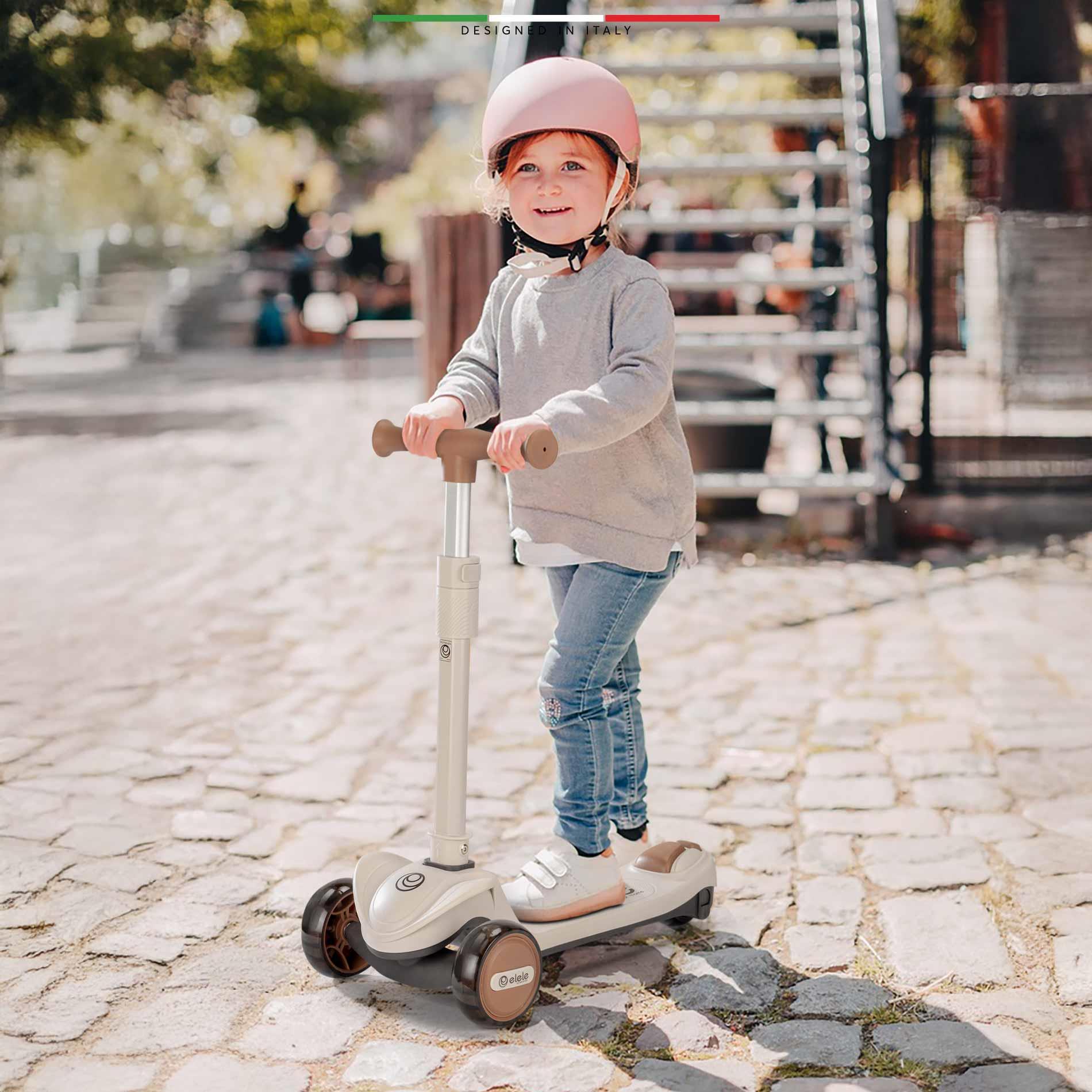 Elele Velocita 3 Tekerlekli Çocuk Scooter Işıklı Siyah - Elelebaby