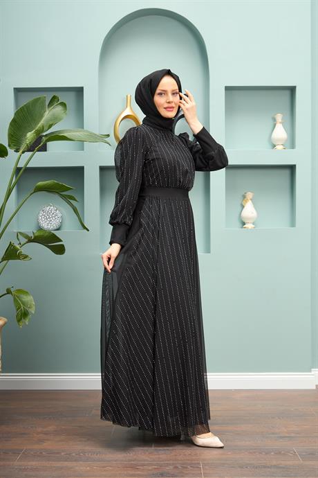 Ayben Bel Bağlamalı Abiye - Siyah - Hülya Keser