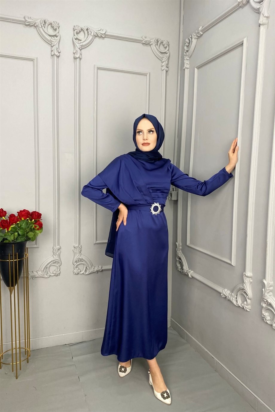 Ahu Abiye - Lacivert - Hülya Keser