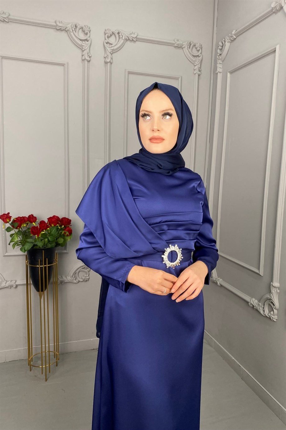 Ahu Abiye - Lacivert - Hülya Keser