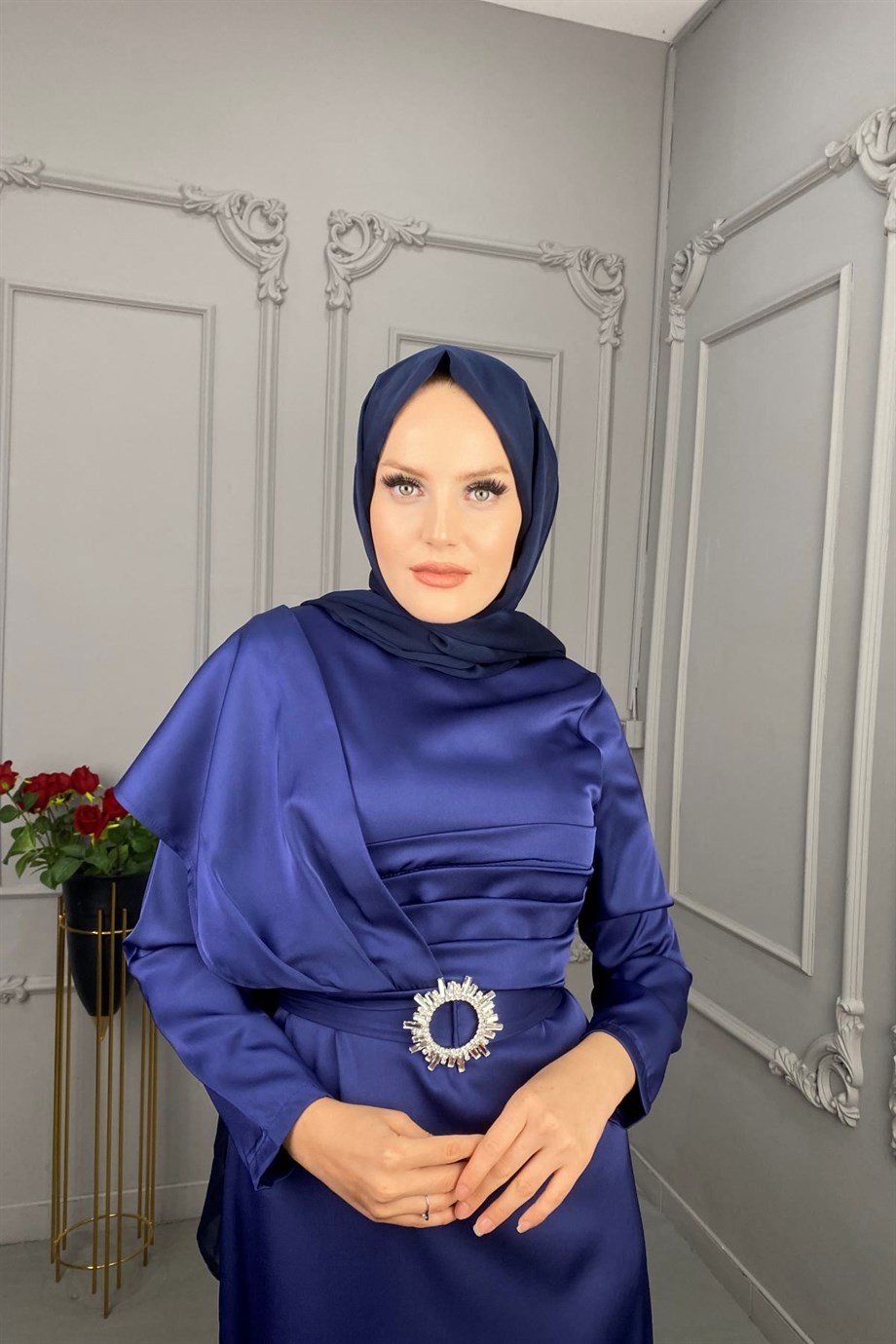 Ahu Abiye - Lacivert - Hülya Keser