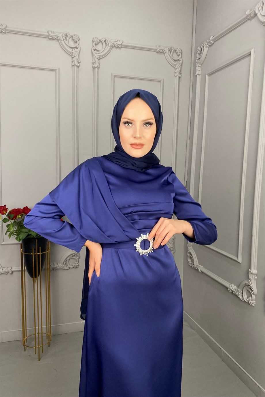 Ahu Abiye - Lacivert - Hülya Keser