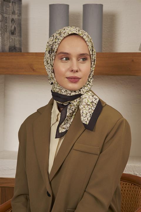 Baroq Desenli Eşarp Kakao | salizm.com