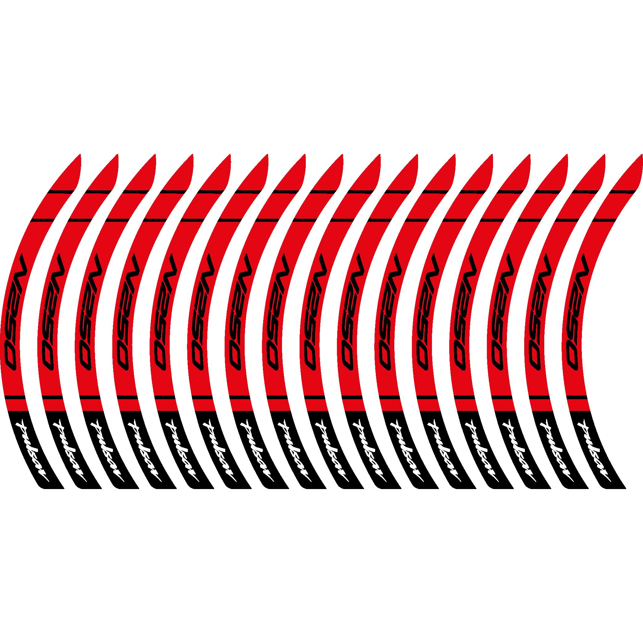 Bajaj N250 Jant Sticker Baskılı Kırmızı Etiket Modeli