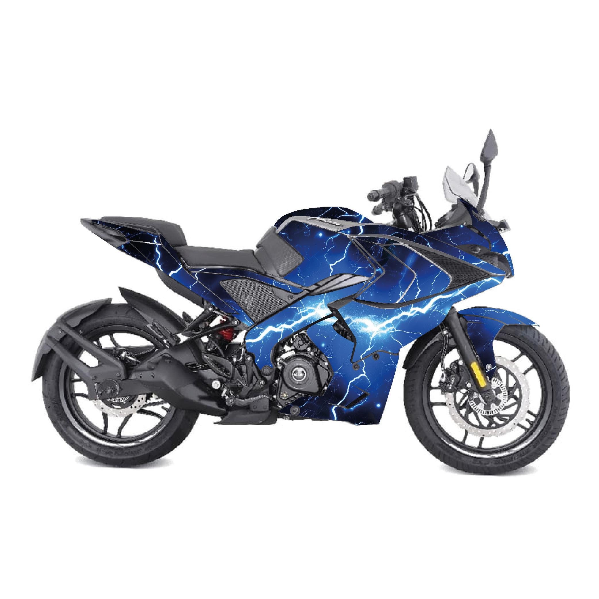 BAJAJ RS200 BLUE LIGHTNING PARÇALI STICKER ETİKET MODELİ