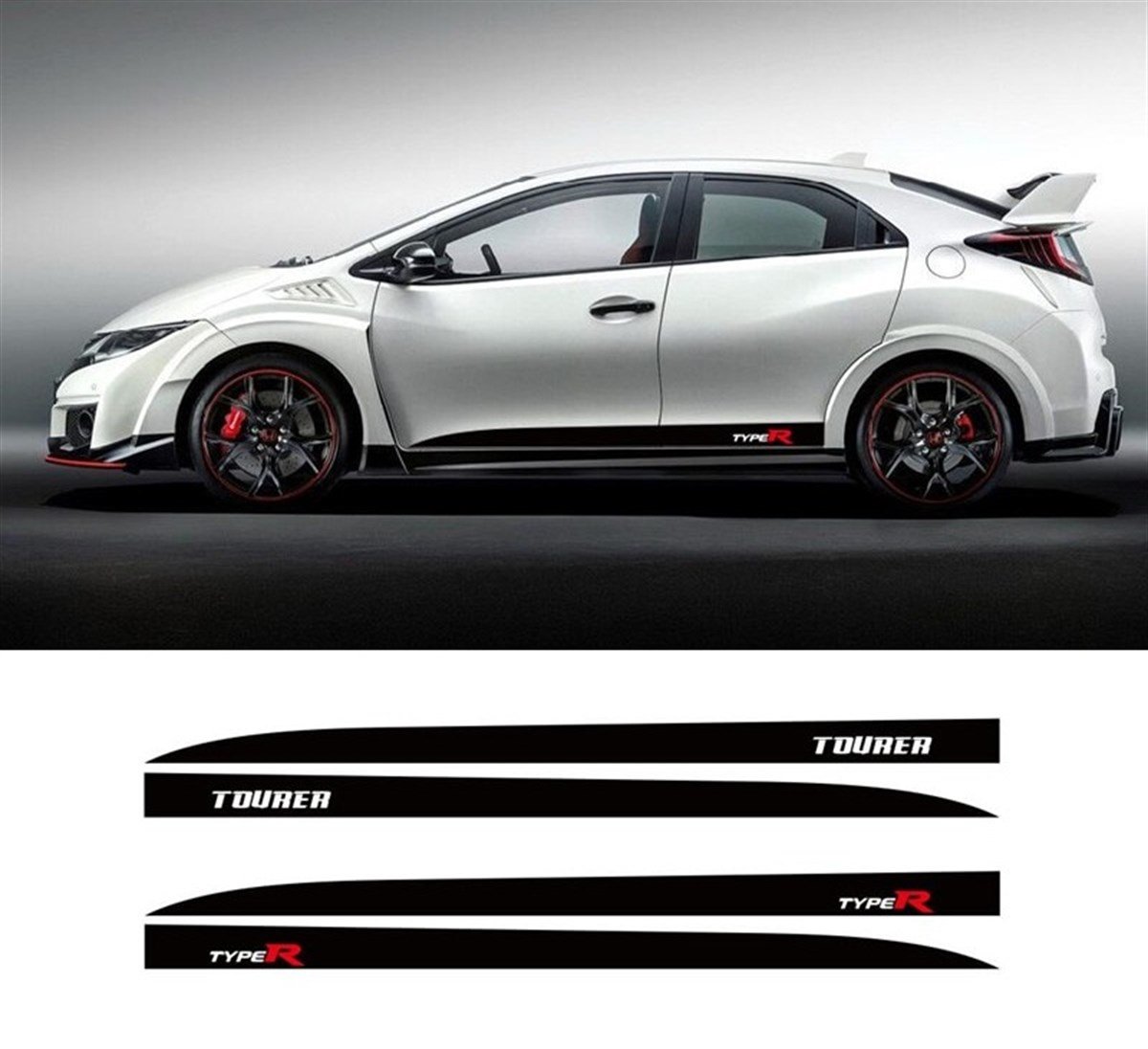 Honda Civic Type-R Renkli Detaylı Kapı Sticker