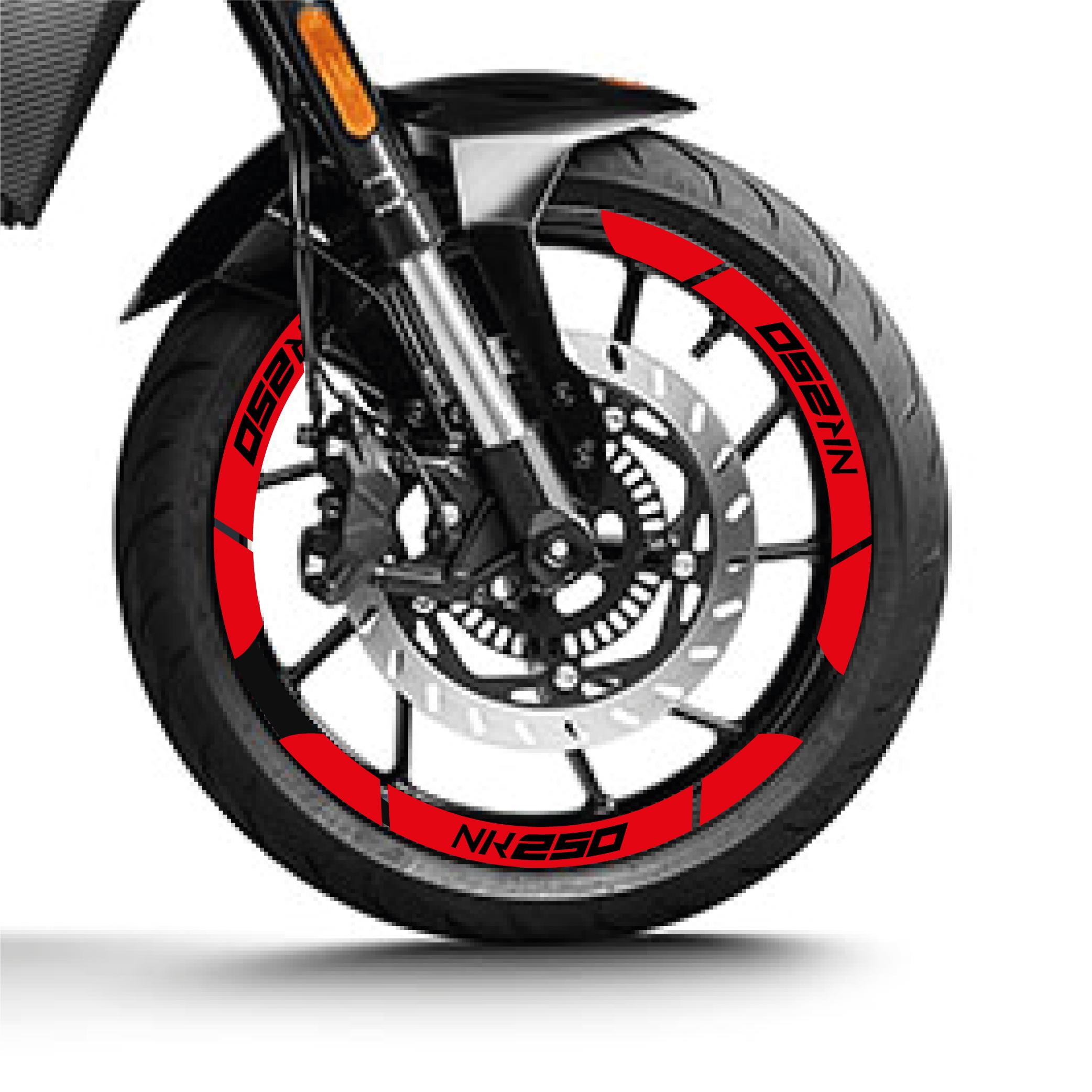 Kırmızı CF MOTO 250 NK Geniş Jant Sticker Etiket Modeli