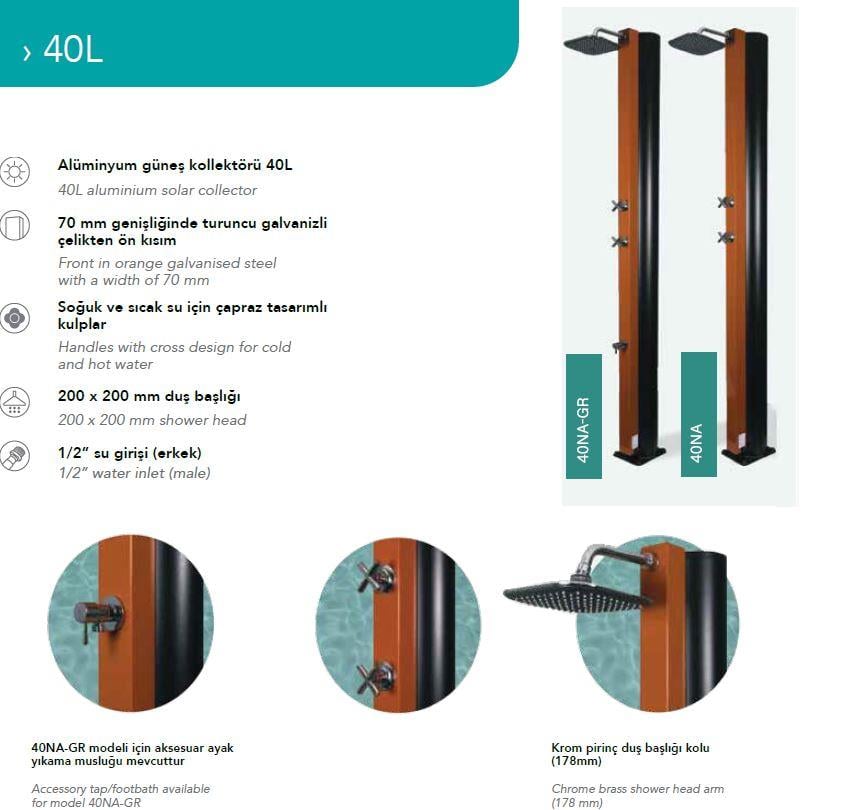 CRM 40L Havuz Duşu | Solar Havuz Duşu | Goldsan