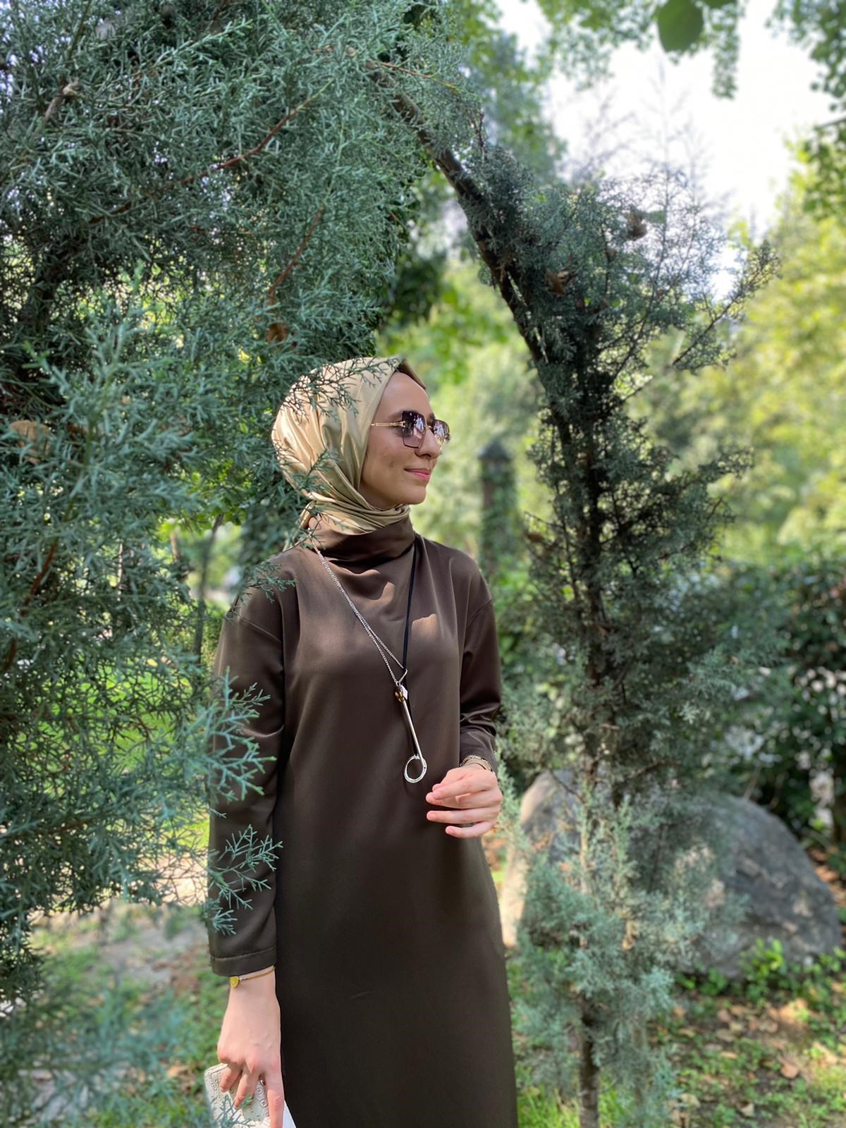 Hukka Design Kolyeli Elbise Haki 020007 - Babilbutik