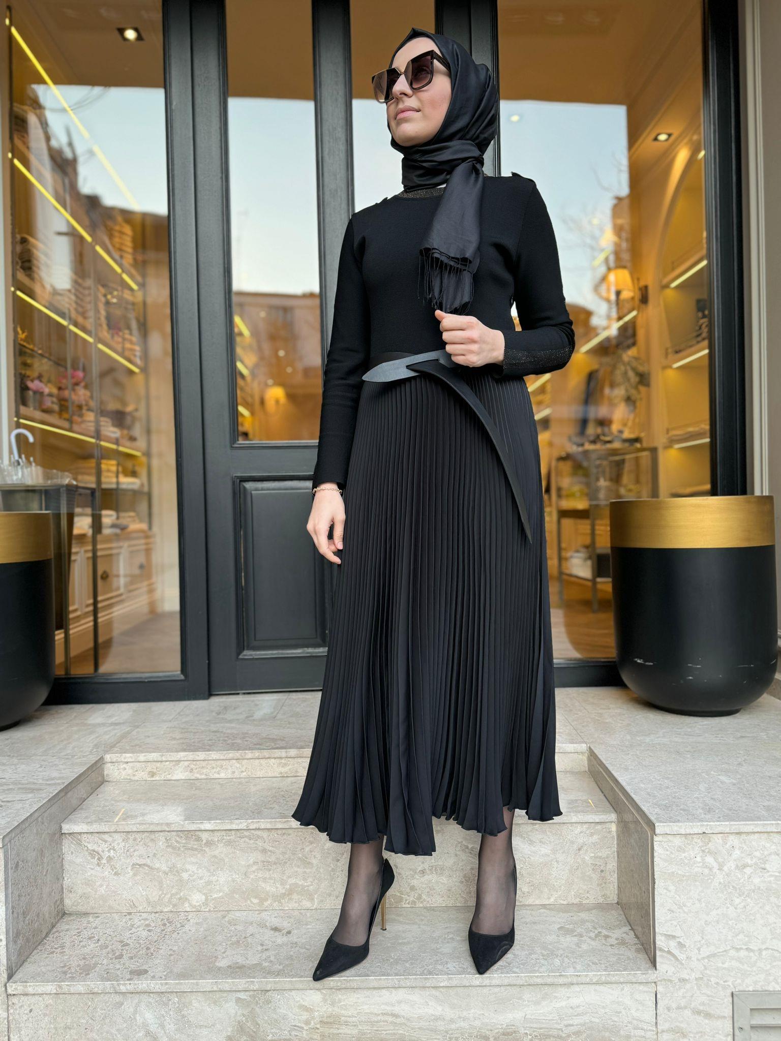 Venöve Tadic Elbise Siyah 24sselb0031 - Babilbutik