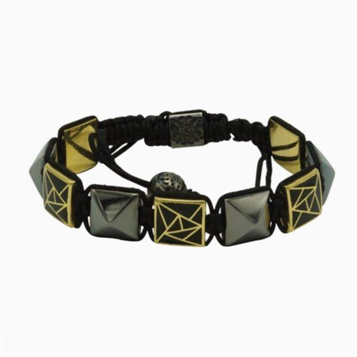 925 Ayar Gümüş Siyah Gold Desenli Erkek Bileklik - Doğal & Şık İnci ...