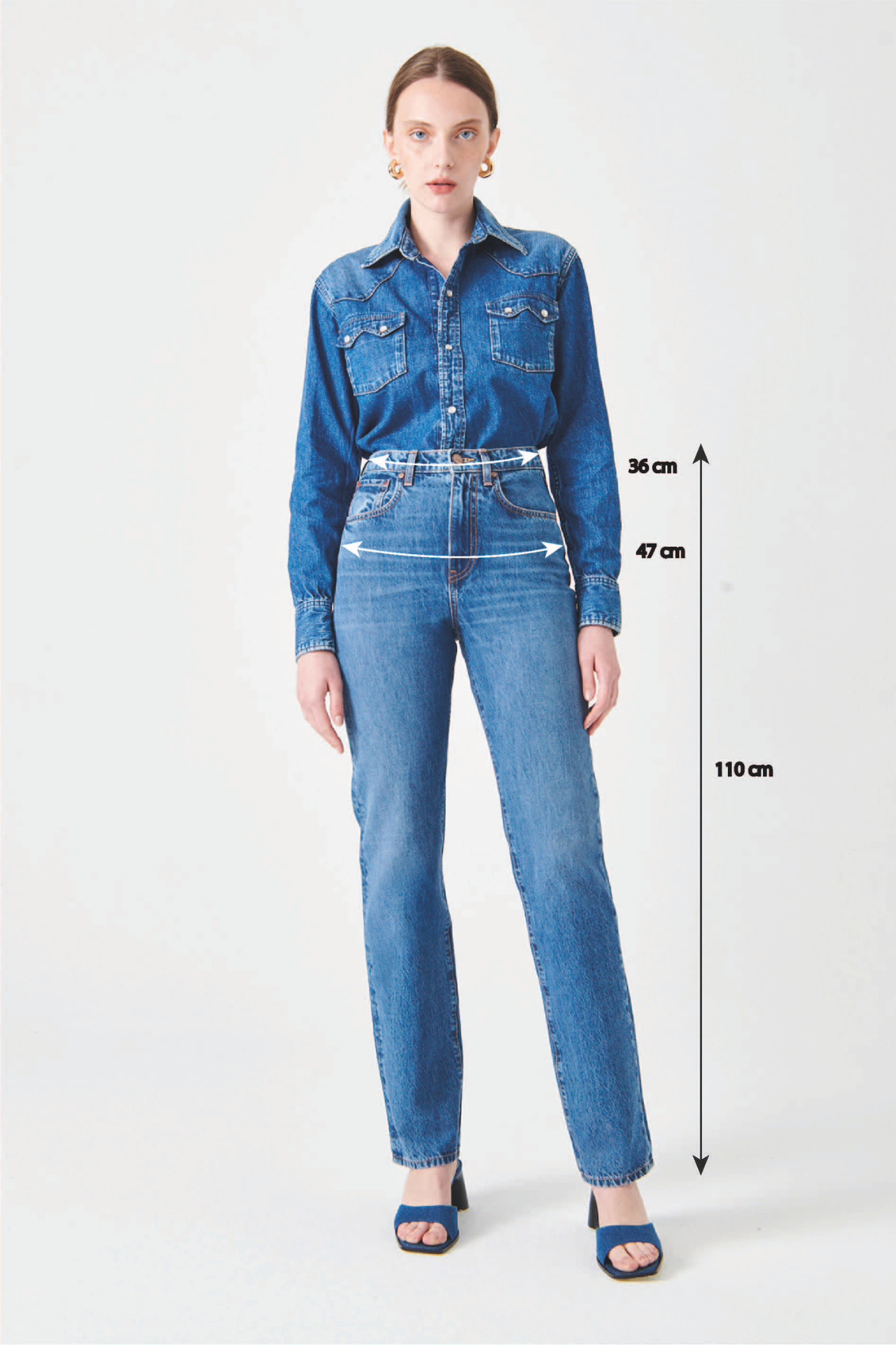 SARAH Slim Straight Fit Orta İndigo Kadın Jean Pantolon | Denim Trip