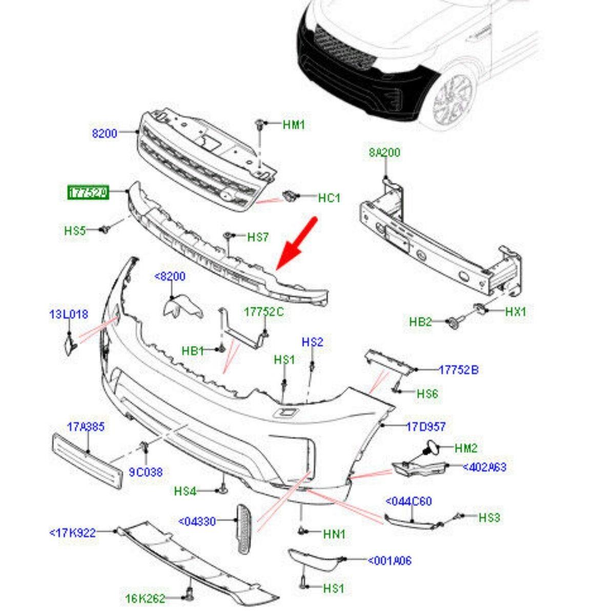 Discovery 5 Ön Tampon Bağlantı Braketi LR083117