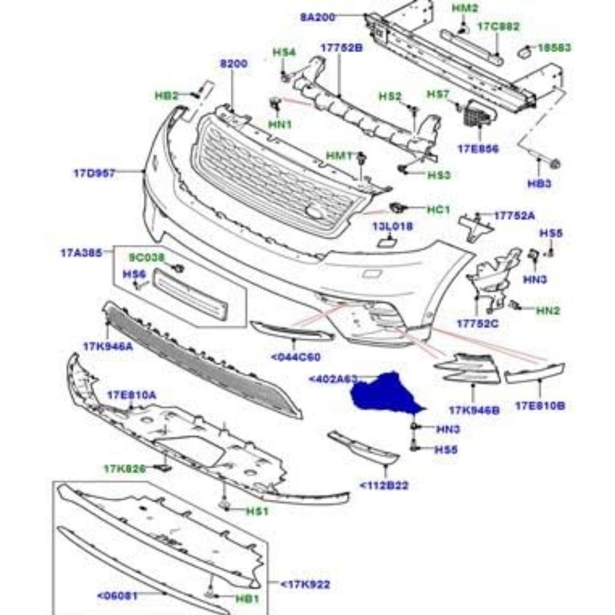 Range Rover Velar Hava Kanalı Sol Ön Fren Kaliper Soğutma LR095013