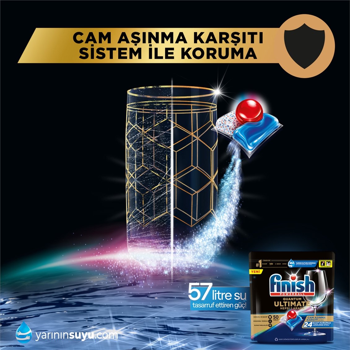 Finish Quantum Ultimate 50 Kapsül Bulaşık Makinesi Deterjanı - Onur Market