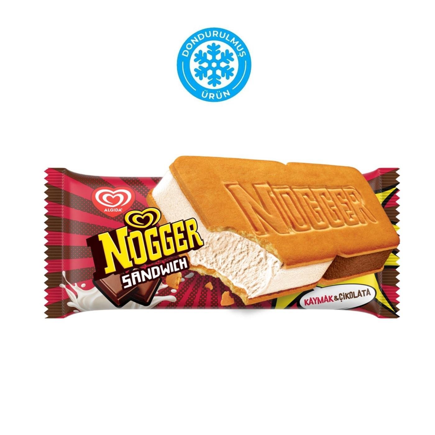 Algida Nogger Sandwich Çikolata Kaymak 145 ml- Onur Market