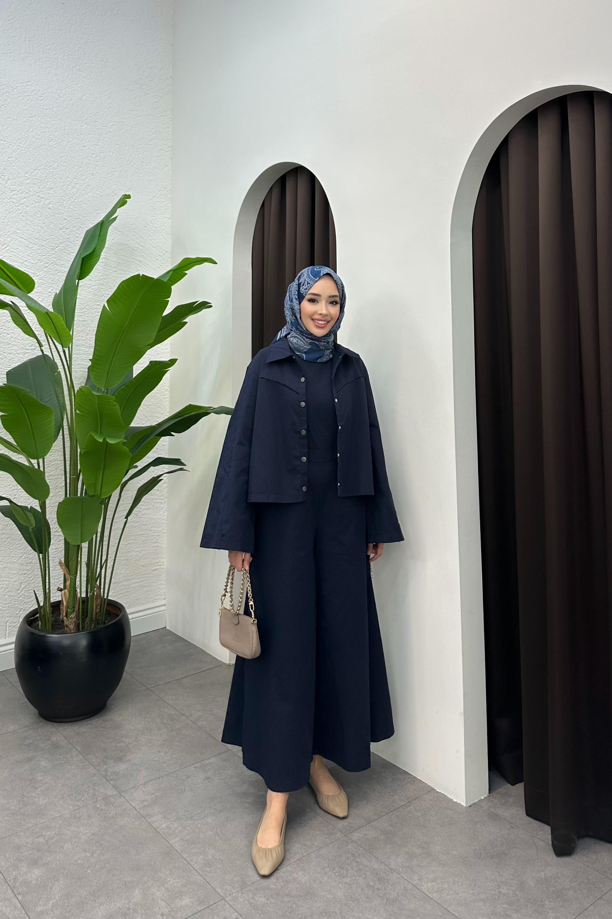 Dennis Pis Dikişli Tulum Takım - LACİVERT