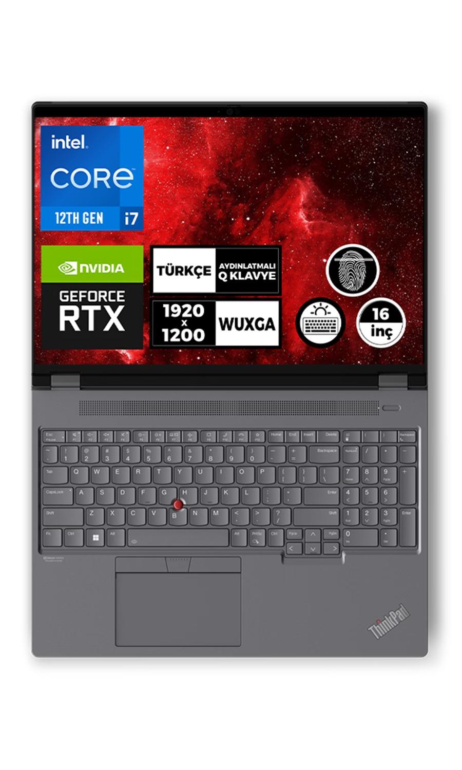 Lenovo Thinkpad P16 G1 i7-12800HX 64GB 512GB SSD 4GB RTXA1000 Windows 11 Pro Taşınabilir İş ...