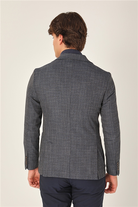 LACİVERT Comfort Fit 6 Drop Ceket