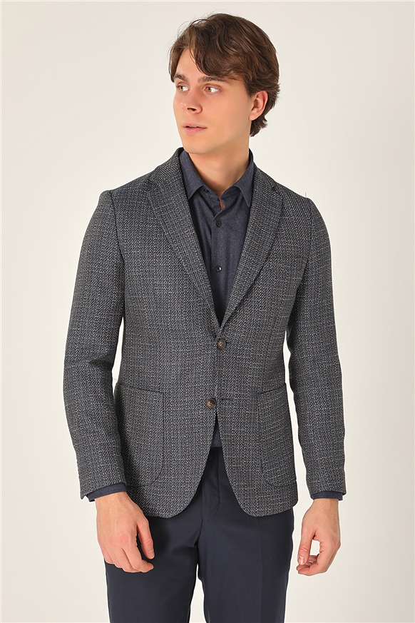 LACİVERT Comfort Fit 6 Drop Ceket