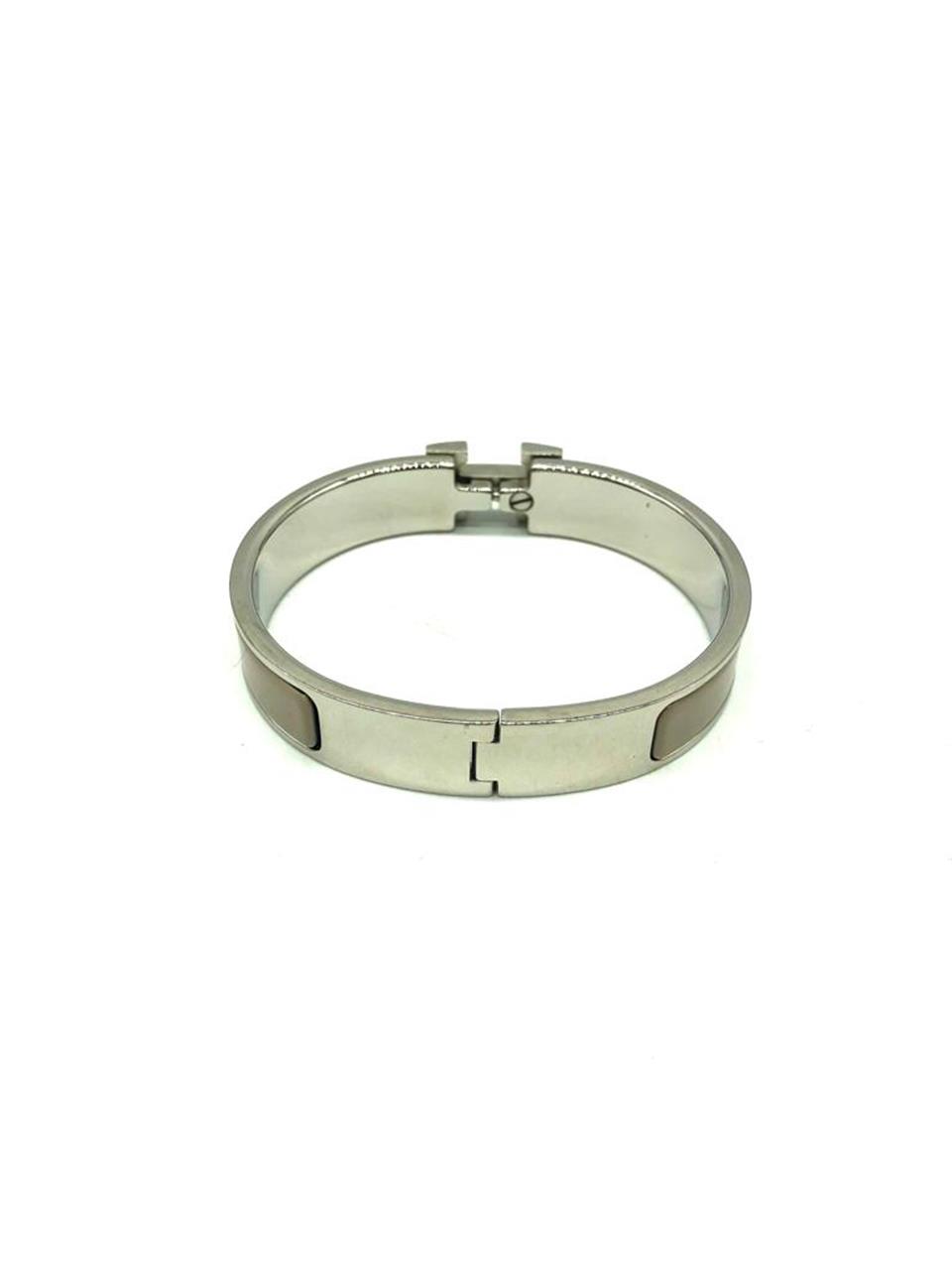 Hermes Grey Silver H Bracelet