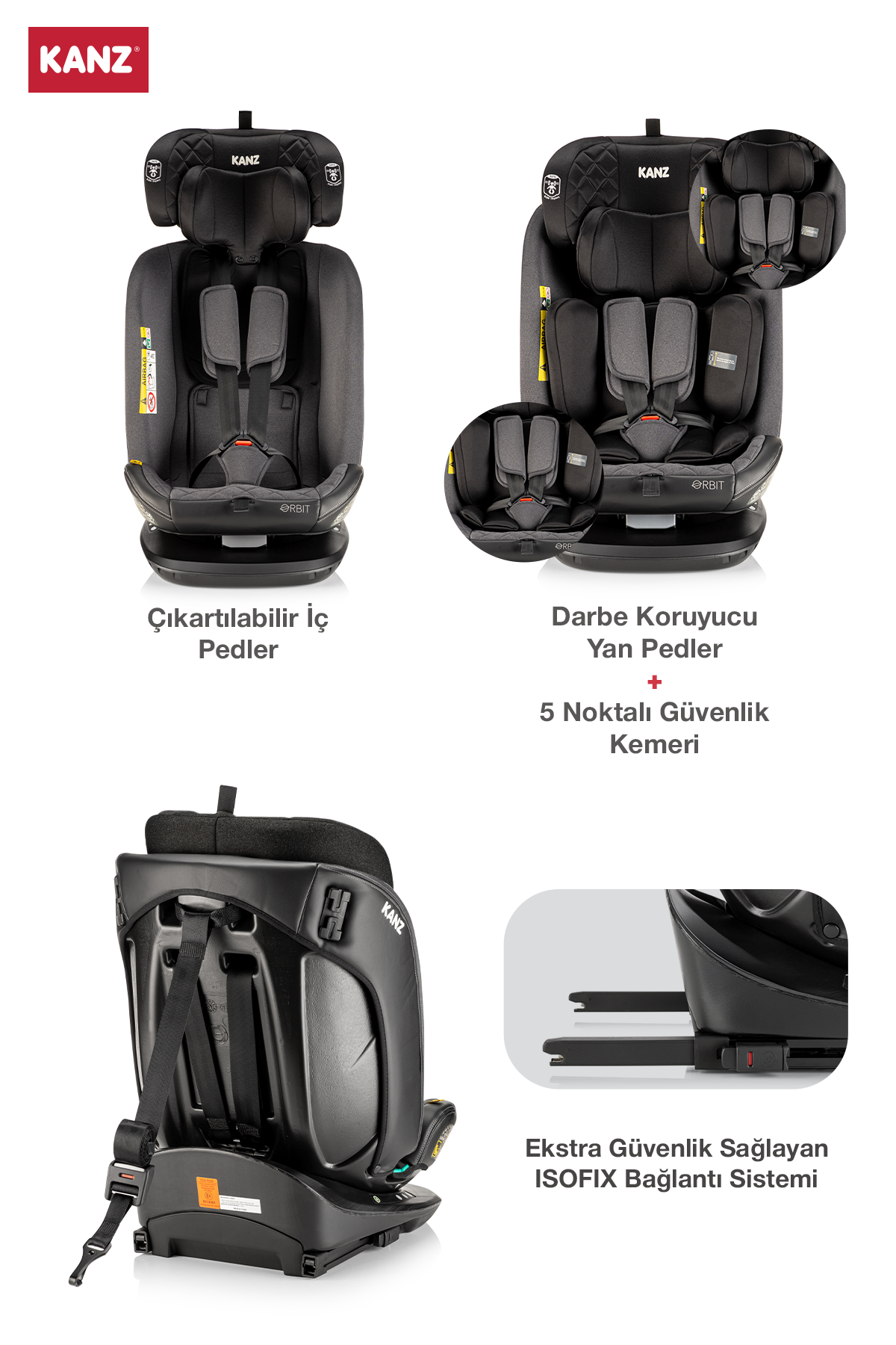 Kanz Orbit i-Size (0-36kg) Oto Koltuğu Siyah