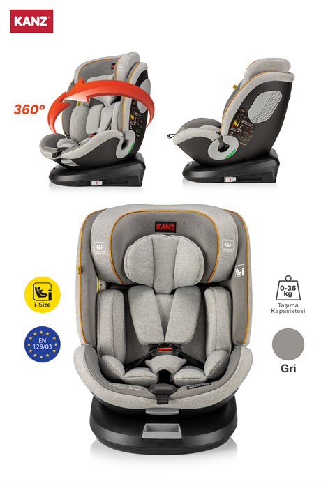 Kanz Safe N Rest i-Size (0-36) Oto Koltuğu Gri