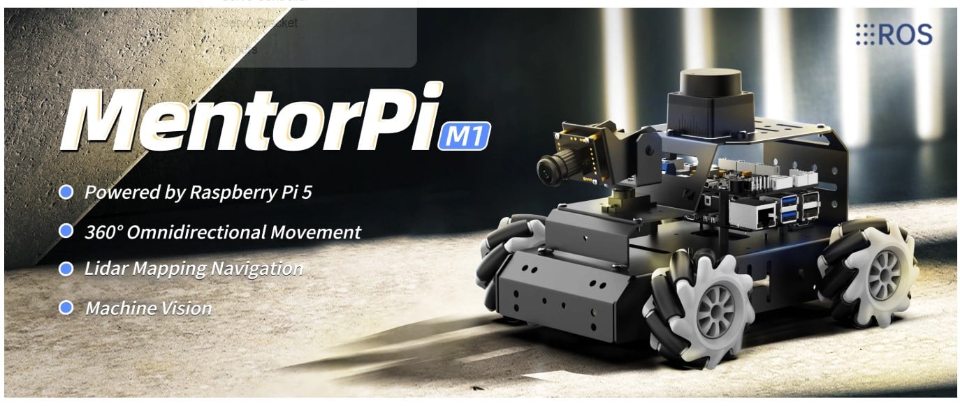 Hiwonder MentorPi M1 Mecanum Tekerlekli Rapsberry Pi 5 AI Kameralı ...